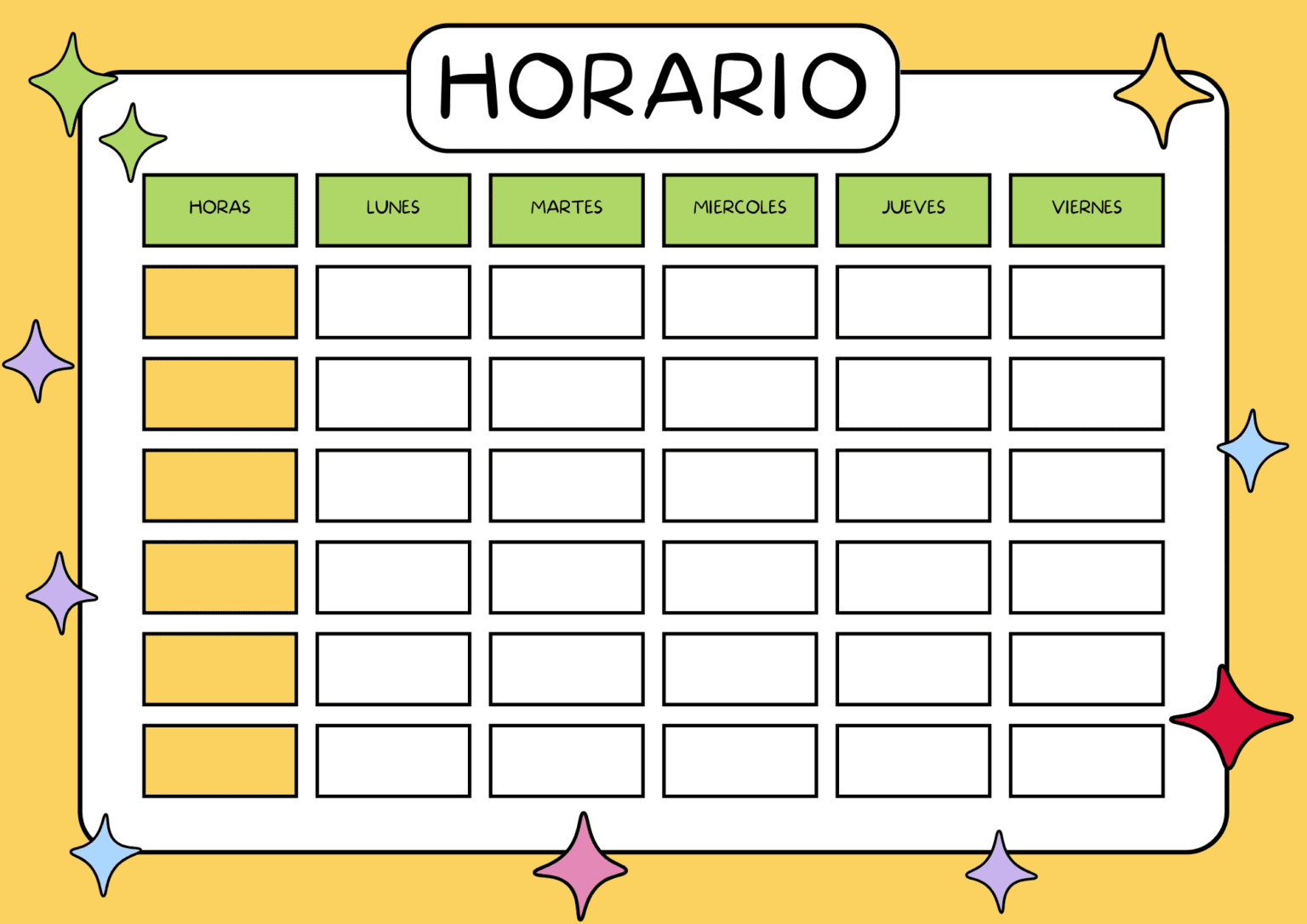 Horarios de Clases ️ Plantillas gratis editables 2025